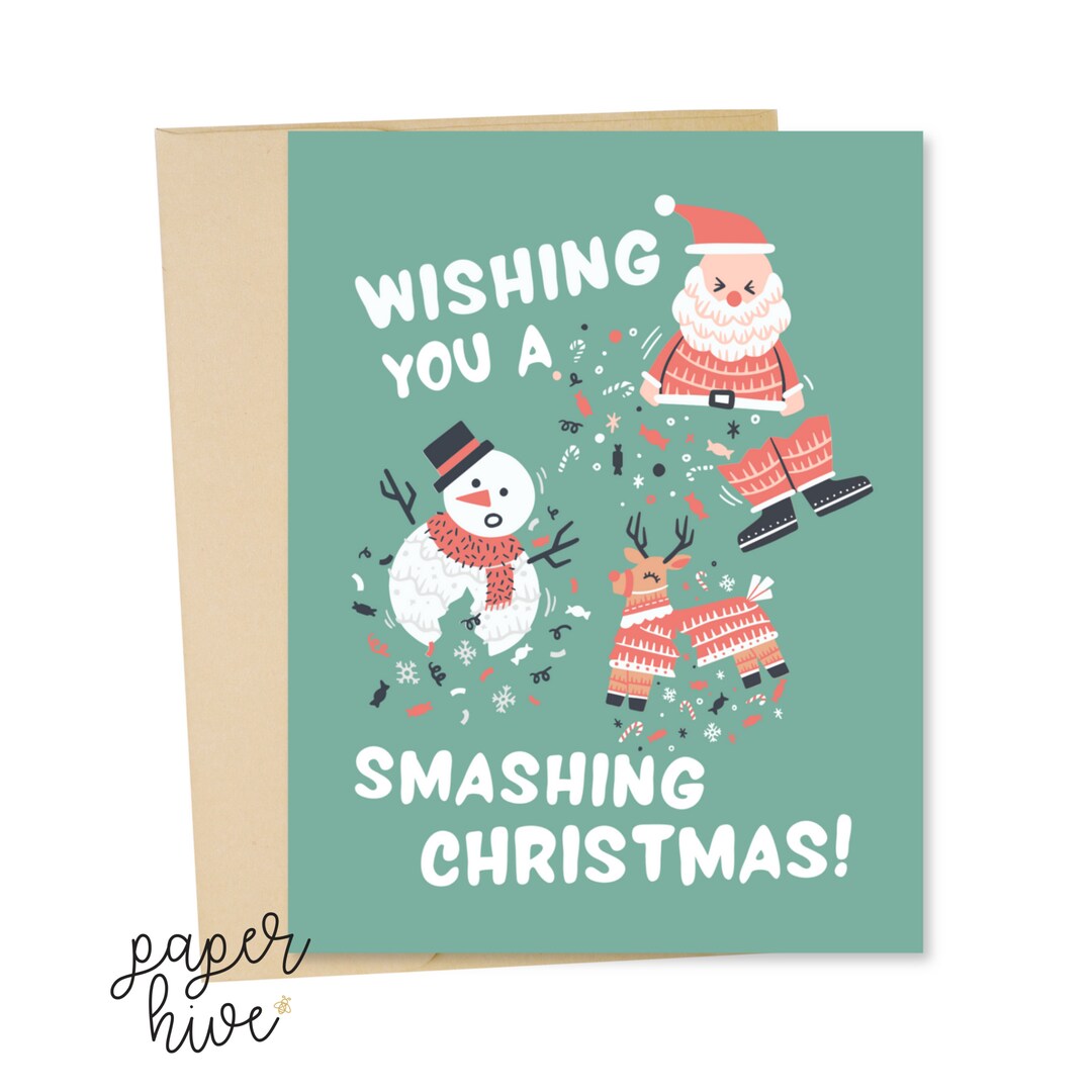Wishing You a Smashing Christmas Card, Christmas Card, Holiday Greeting ...