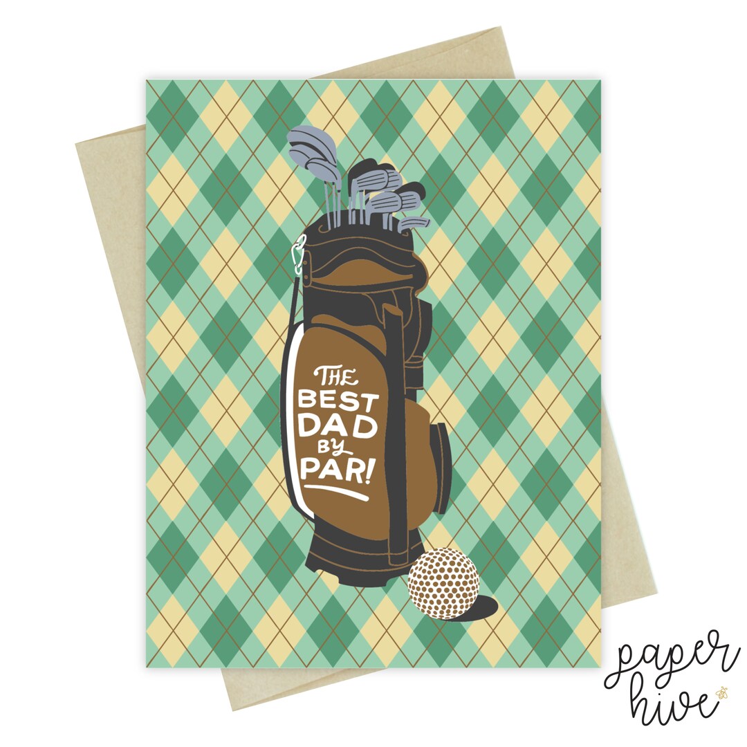 Golf Father Day Card, Best Dad by Par, Funny Father's Day, Greeting ...