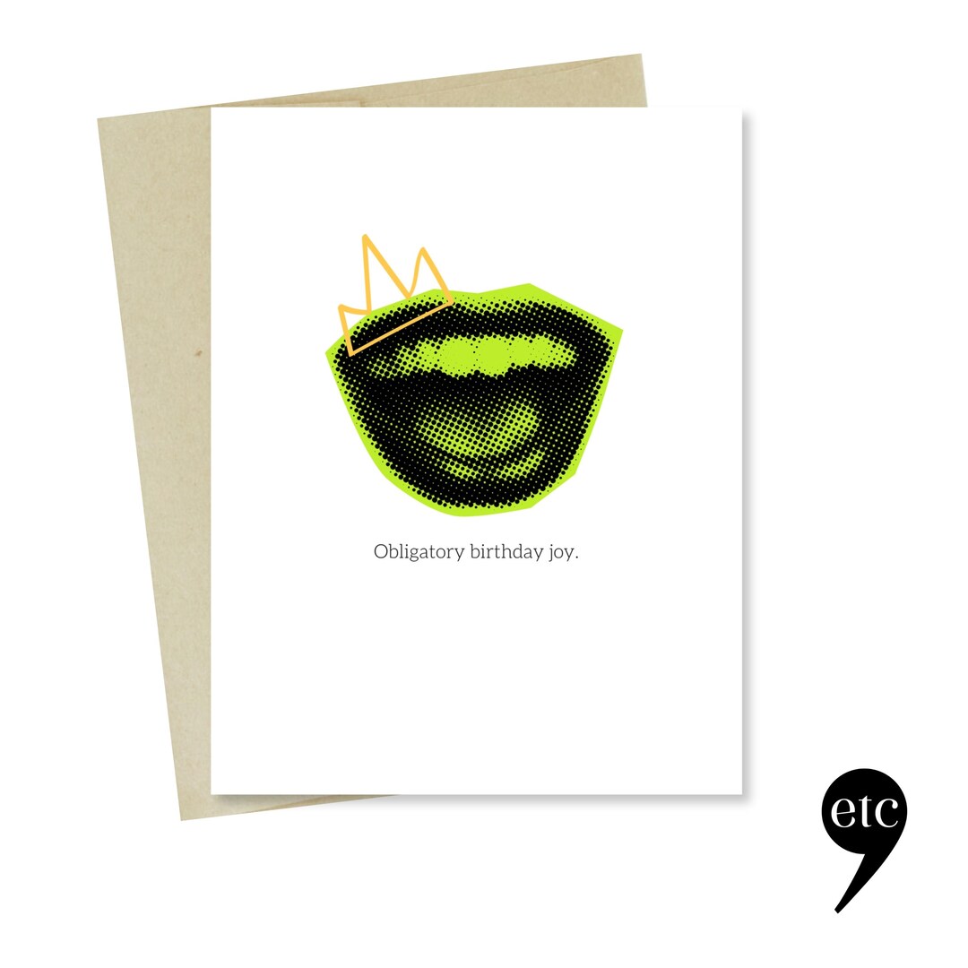 Funny Birthday Card – Obligatory Birthday Joy | Sarcastic Bday Card for ...