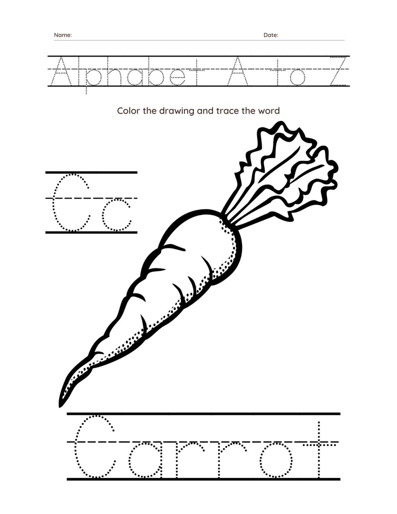 My Alphabet Coloring Book - Etsy