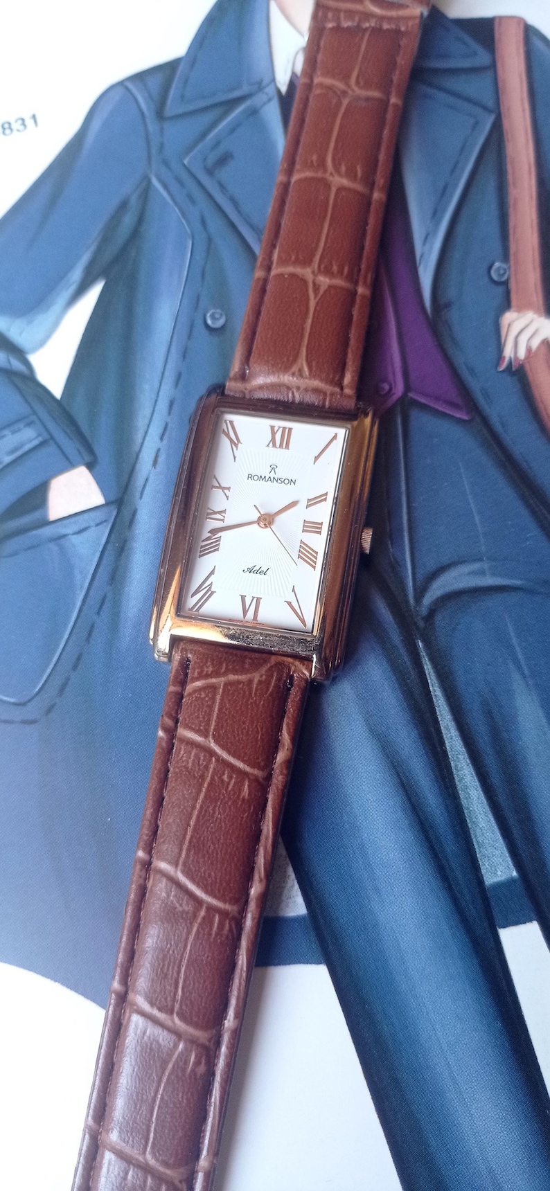 Swiss Romanson Adel Men's Watch | 23K Gold Plated | Classic Roman ...