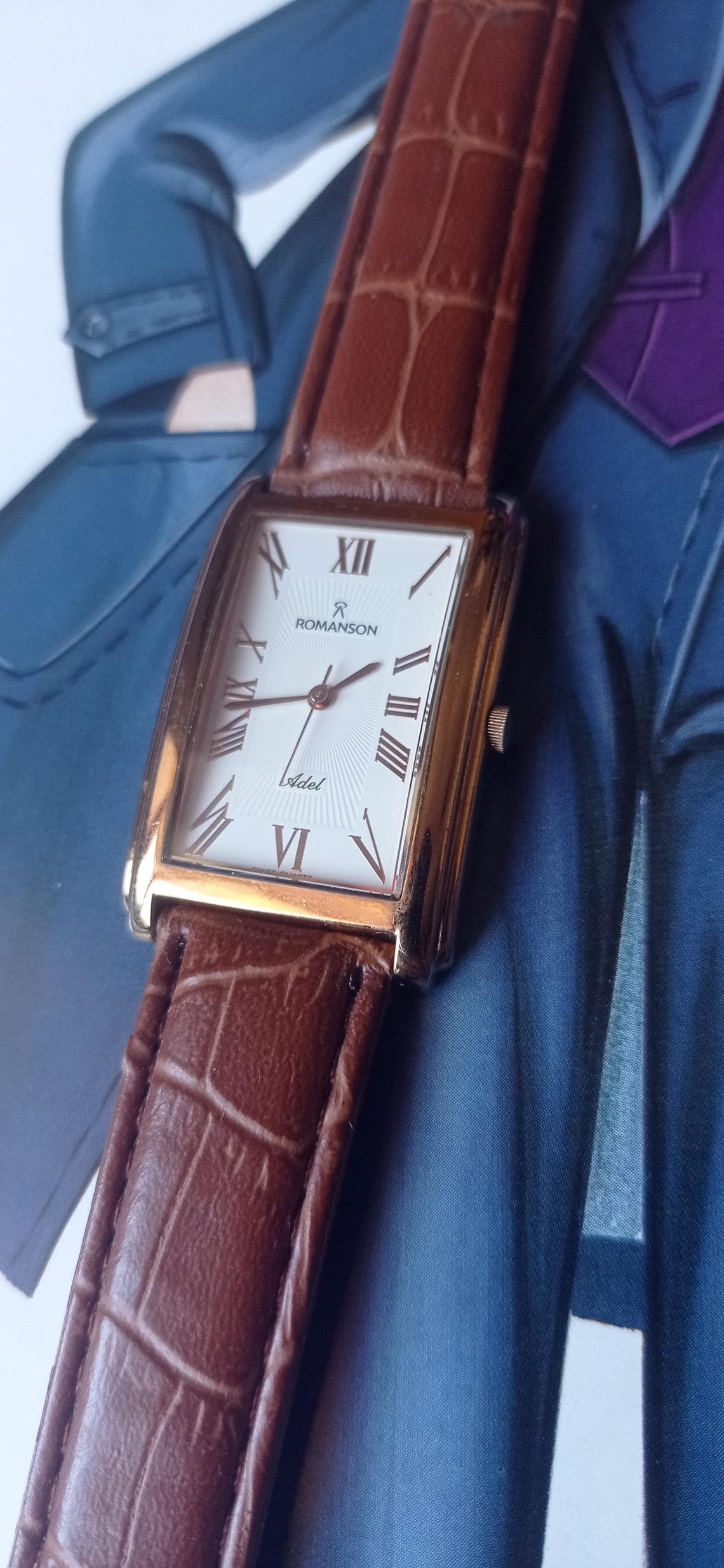 Swiss Romanson Adel Men's Watch | 23K Gold Plated | Classic Roman ...