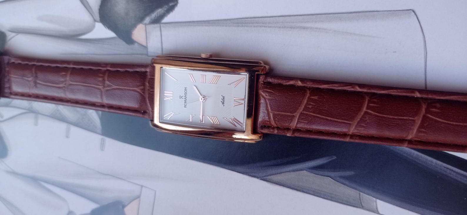 Swiss Romanson Adel Men's Watch | 23K Gold Plated | Classic Roman ...