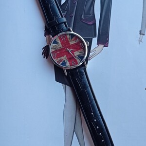 New Union Jack Quartz Watch • British Flag Wristwatch • Faux Leather ...
