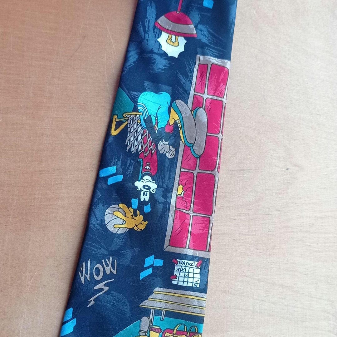 Vintage Disney Goofy Basketball Tie – Made in Italy Collectible Necktie ...