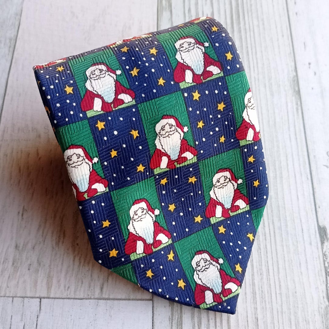 Vintage Christmas Tie With Santa Claus – Festive Holiday Necktie ...