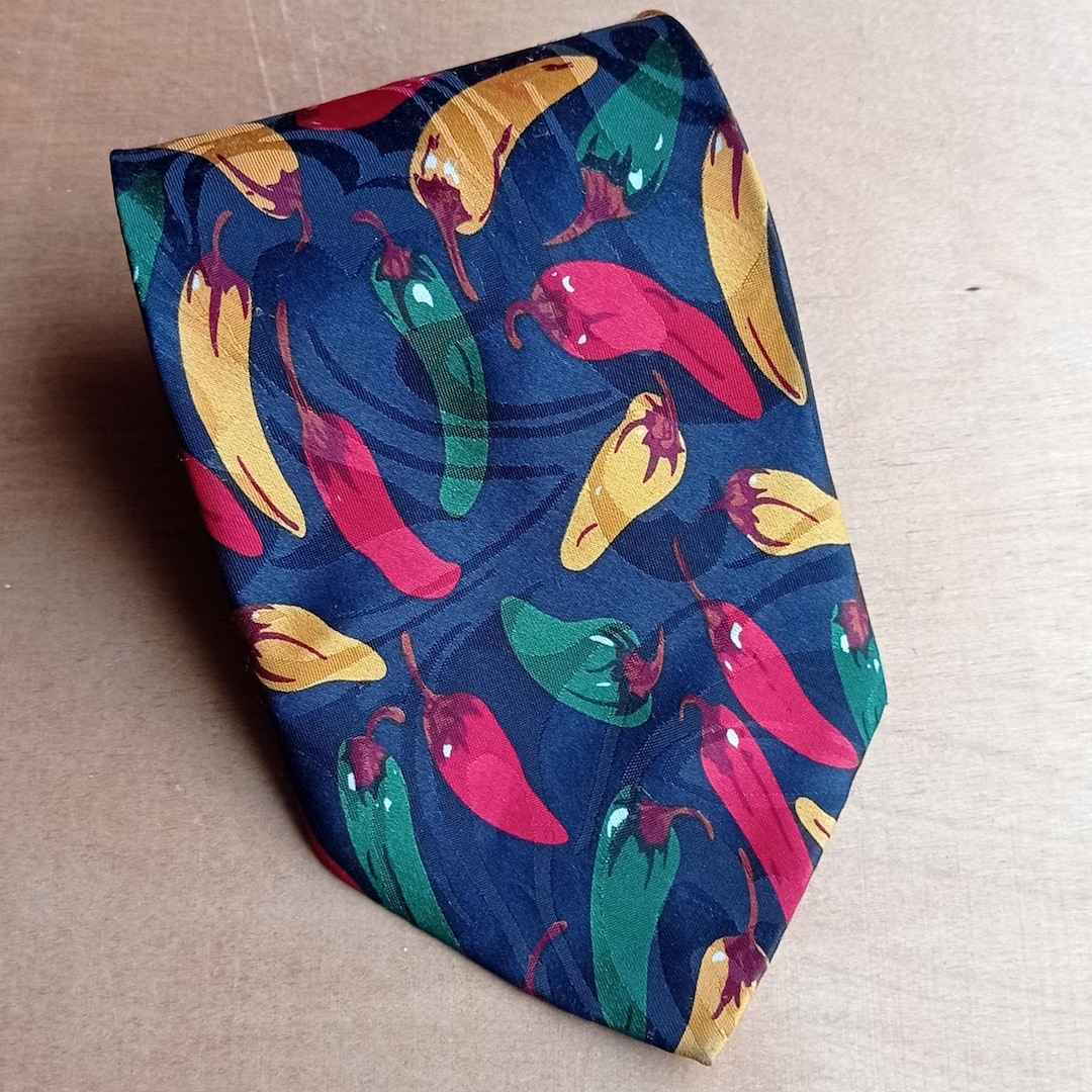 Rare Vintage Chili Pepper Silk Tie by the Tip Top Cie – Spicy Food ...