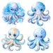 Cute Octopus Clipart | Watercolor Sea Animal Png | Ocean Creature ...