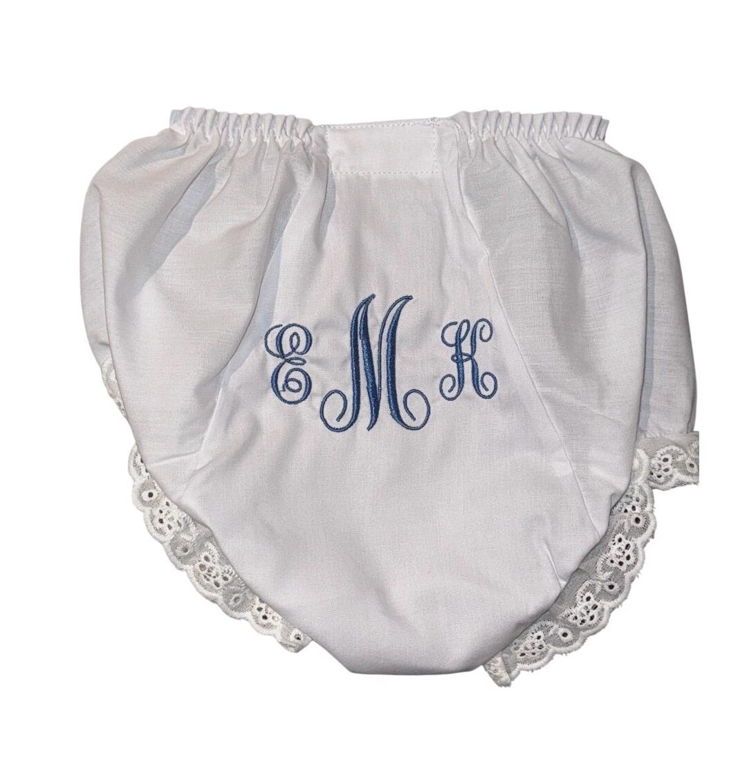 Monogrammed Baby Bloomers With Lace Trim Newborn to Toddler - Etsy