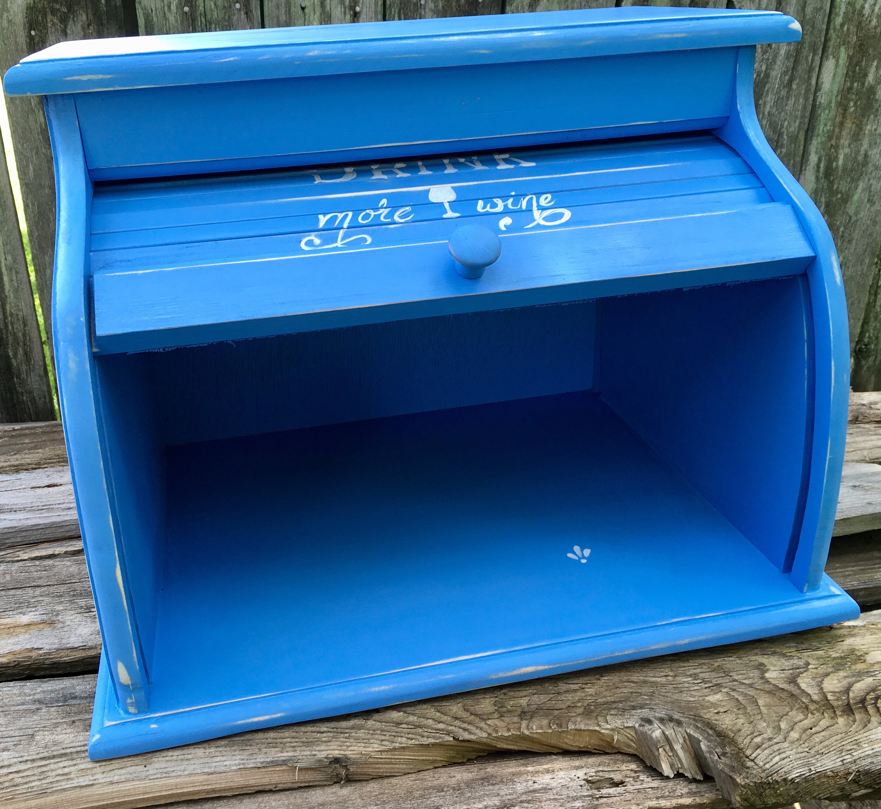 Bread Box Extra Large Sky Blue With White Lettering Food and - Etsy