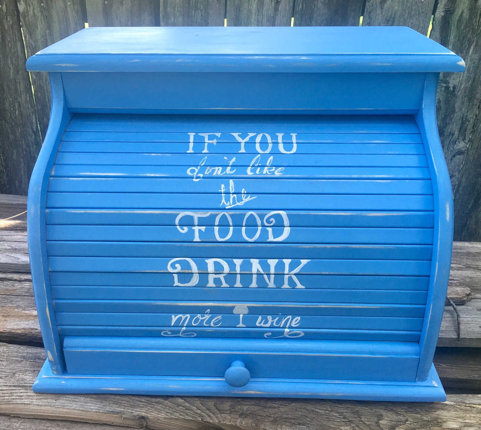 Bread Box Extra Large Sky Blue With White Lettering Food and - Etsy