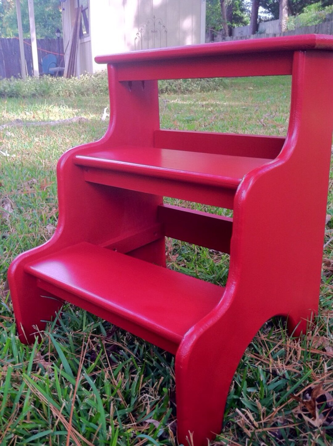Bed Steps Red Kitchen Step Stool Perfect as Pet Stairs or Adult Stairs ...