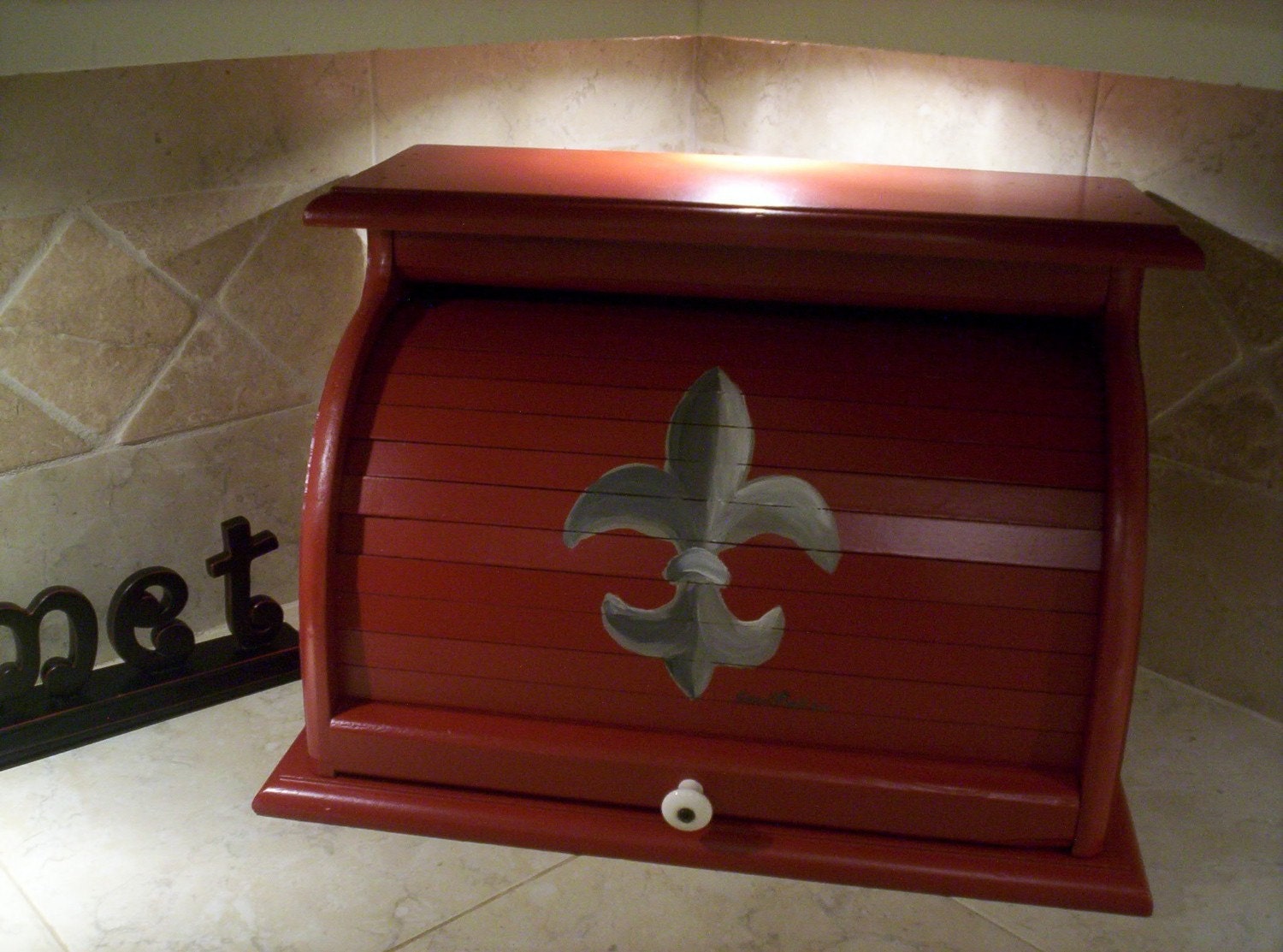 Fleur-de-lis Bread Box Handpainted and Built | Etsy