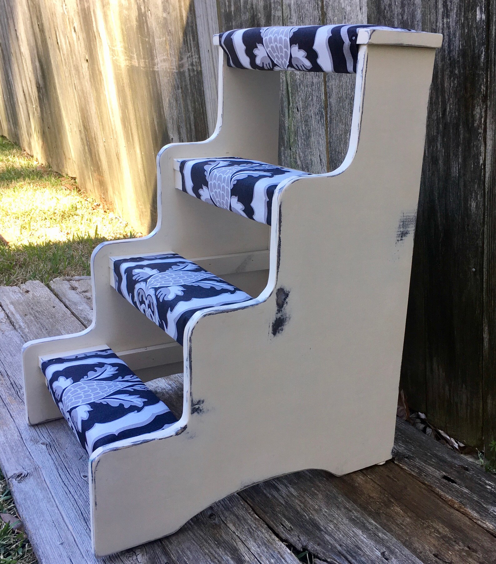 Bed Steps for Pets or People Painted White Then Distressed and - Etsy