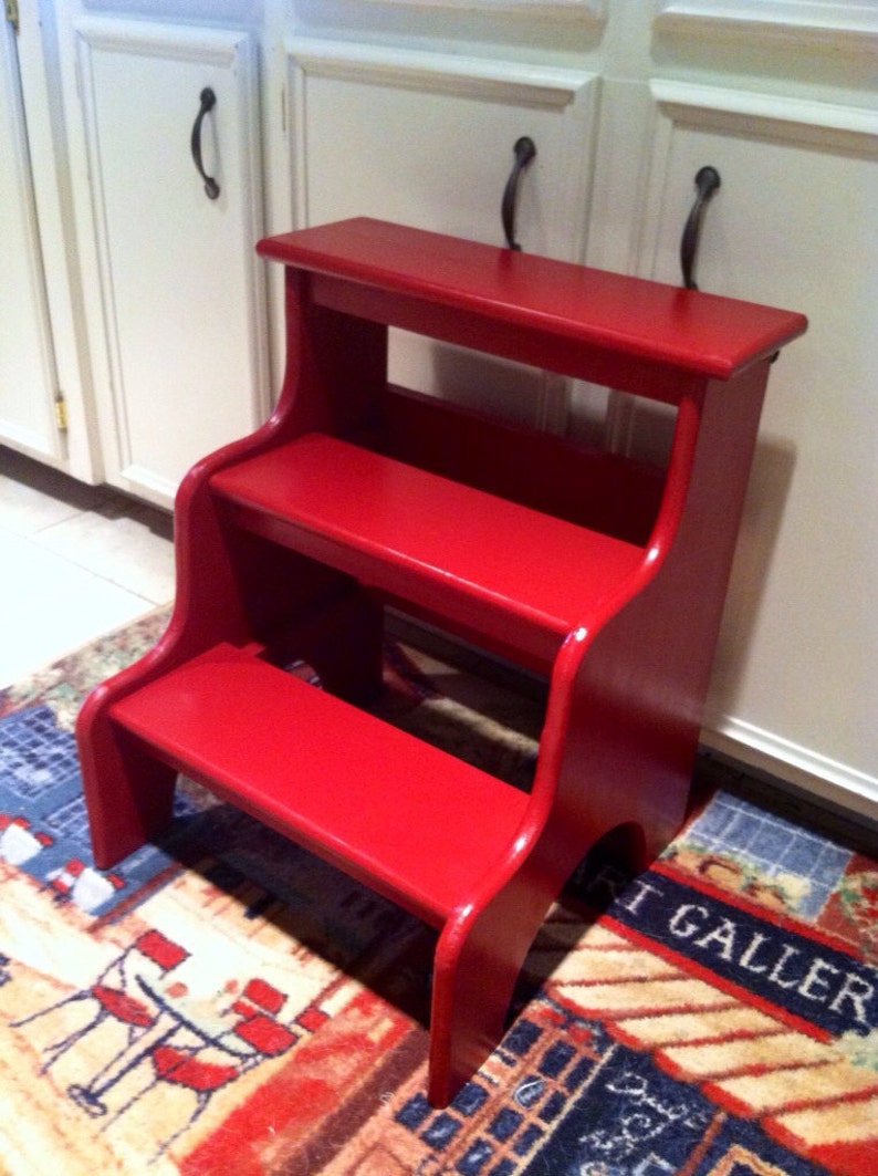 Bed Steps Red Kitchen Step Stool Perfect as Pet Stairs or - Etsy