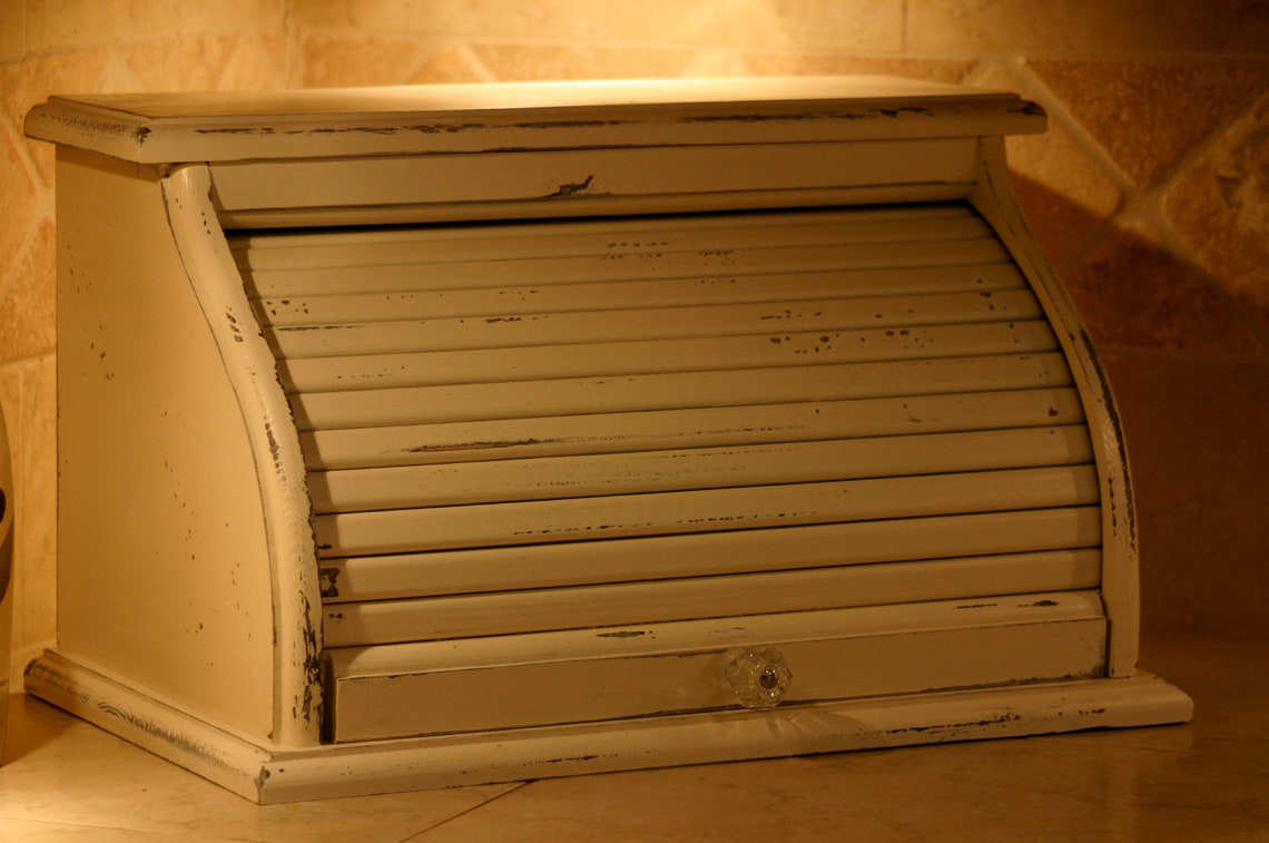 Bread Box White Farmhouse Food Storage Organizer Kitchen - Etsy