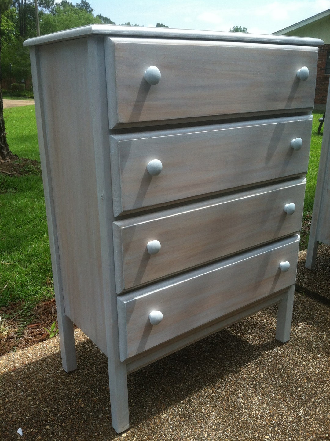 Chest of Drawers Finished in a Gray Wash With a Darker Undertone ...
