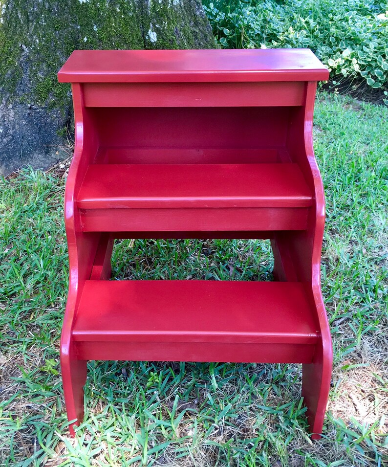 Bed Steps Red Kitchen Step Stool Perfect as Pet Stairs or - Etsy