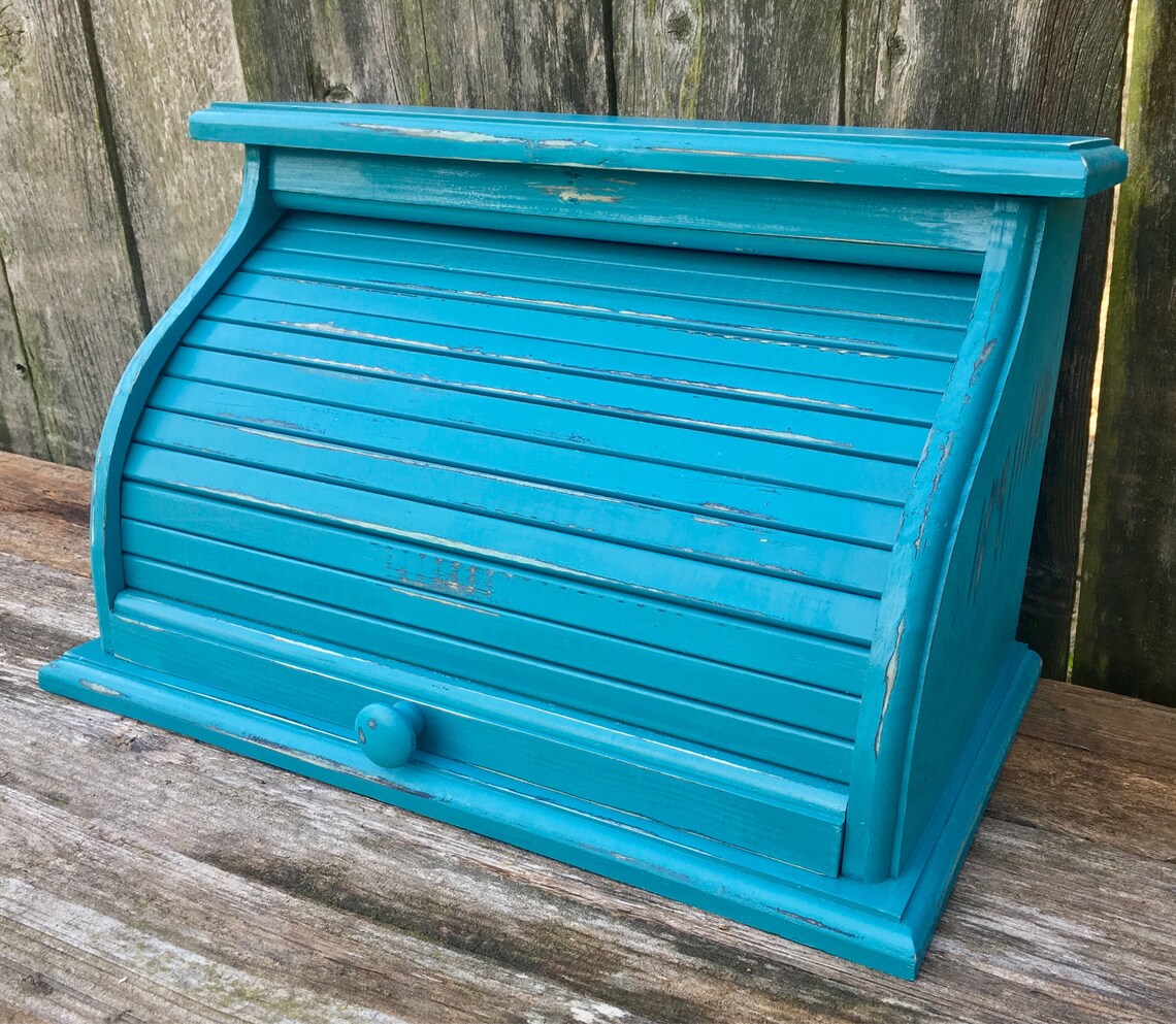 Bread Box Turquoise Teal Blue Green Southwestern Coastal Beach - Etsy