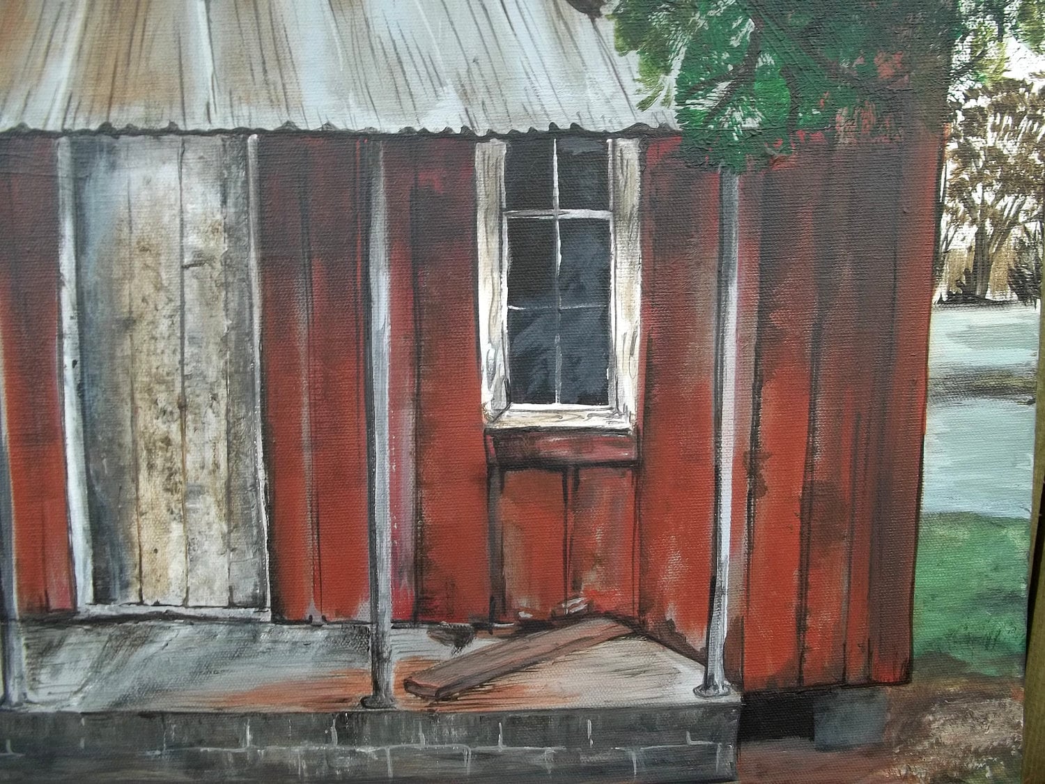 Red Cabin Abandoned on Farm in Country With Rusty Tin Roof - Etsy