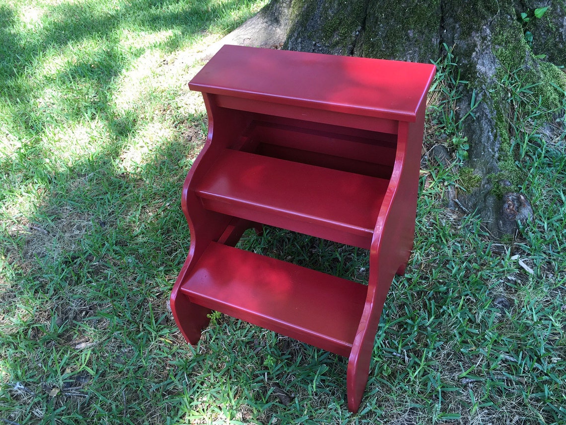 Bed Steps Red Kitchen Step Stool Perfect as Pet Stairs or | Etsy