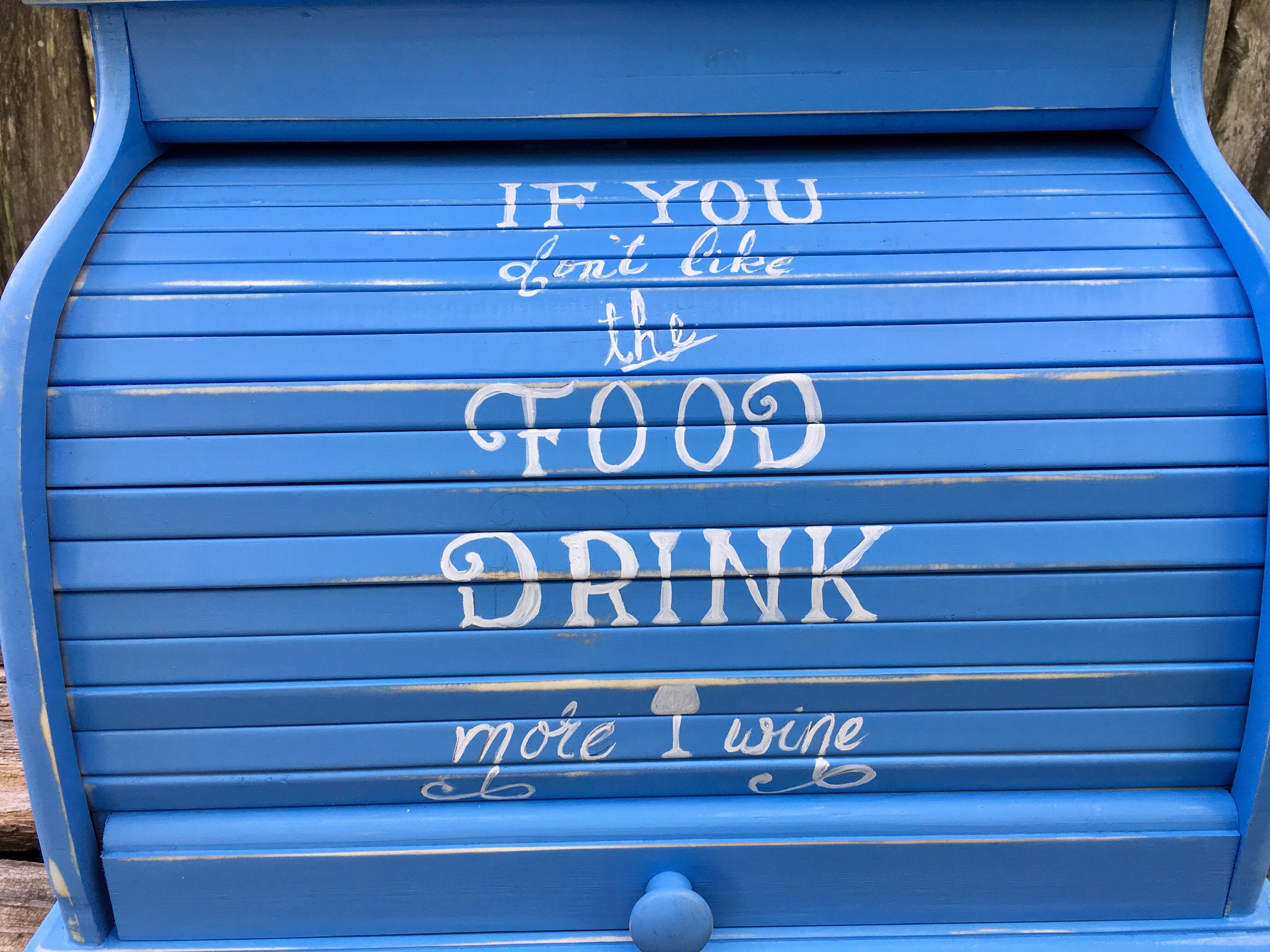 Bread Box Extra Large Sky Blue With White Lettering Food and - Etsy