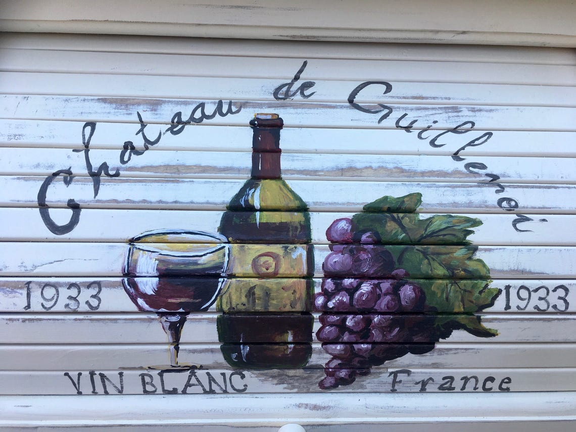 Bread Box White Distressed With French Wine Country Artwork | Etsy