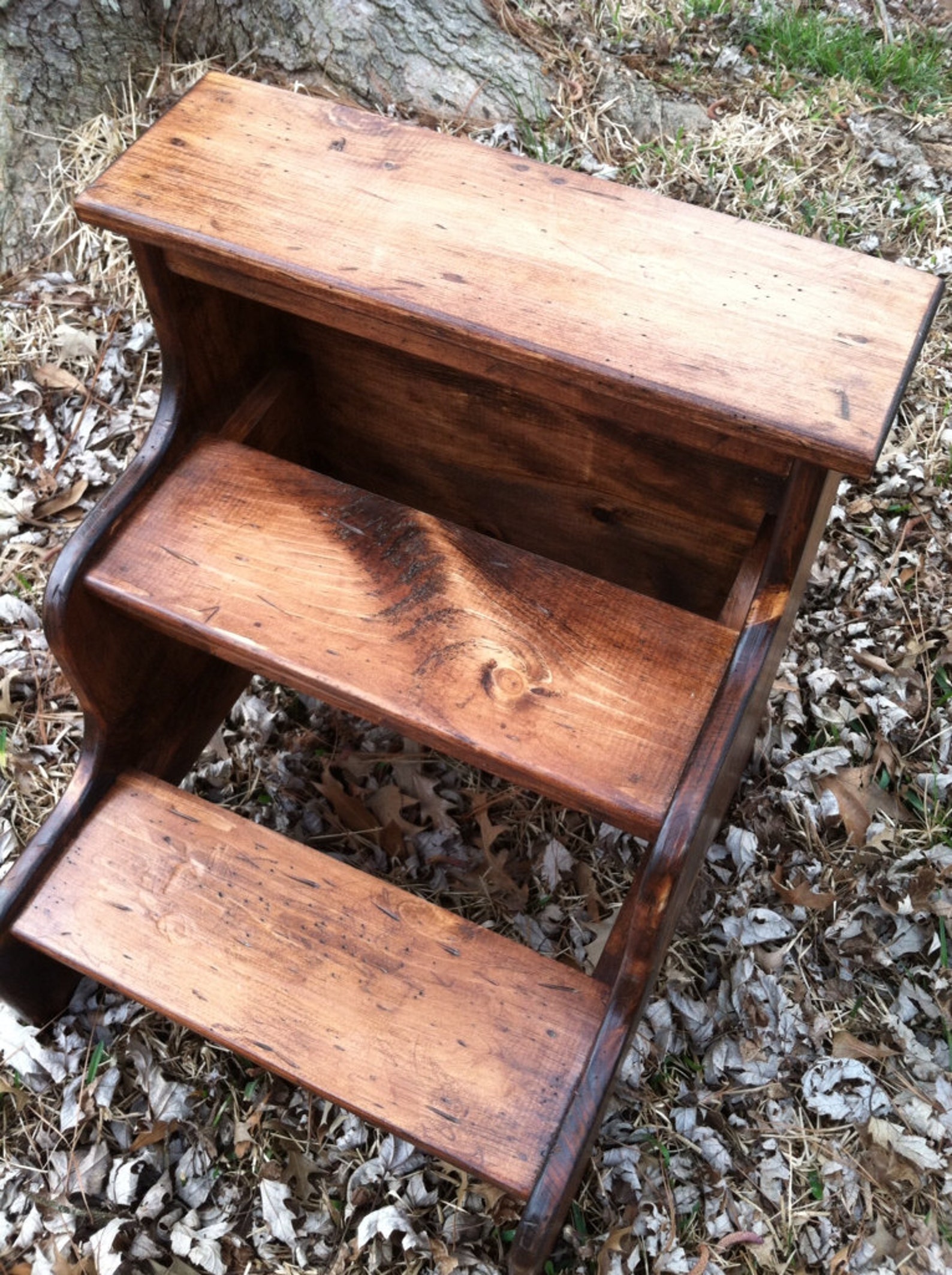 Steps for Bed or Kitchen With Rustic Stylish Distressed Wood Finish Can ...