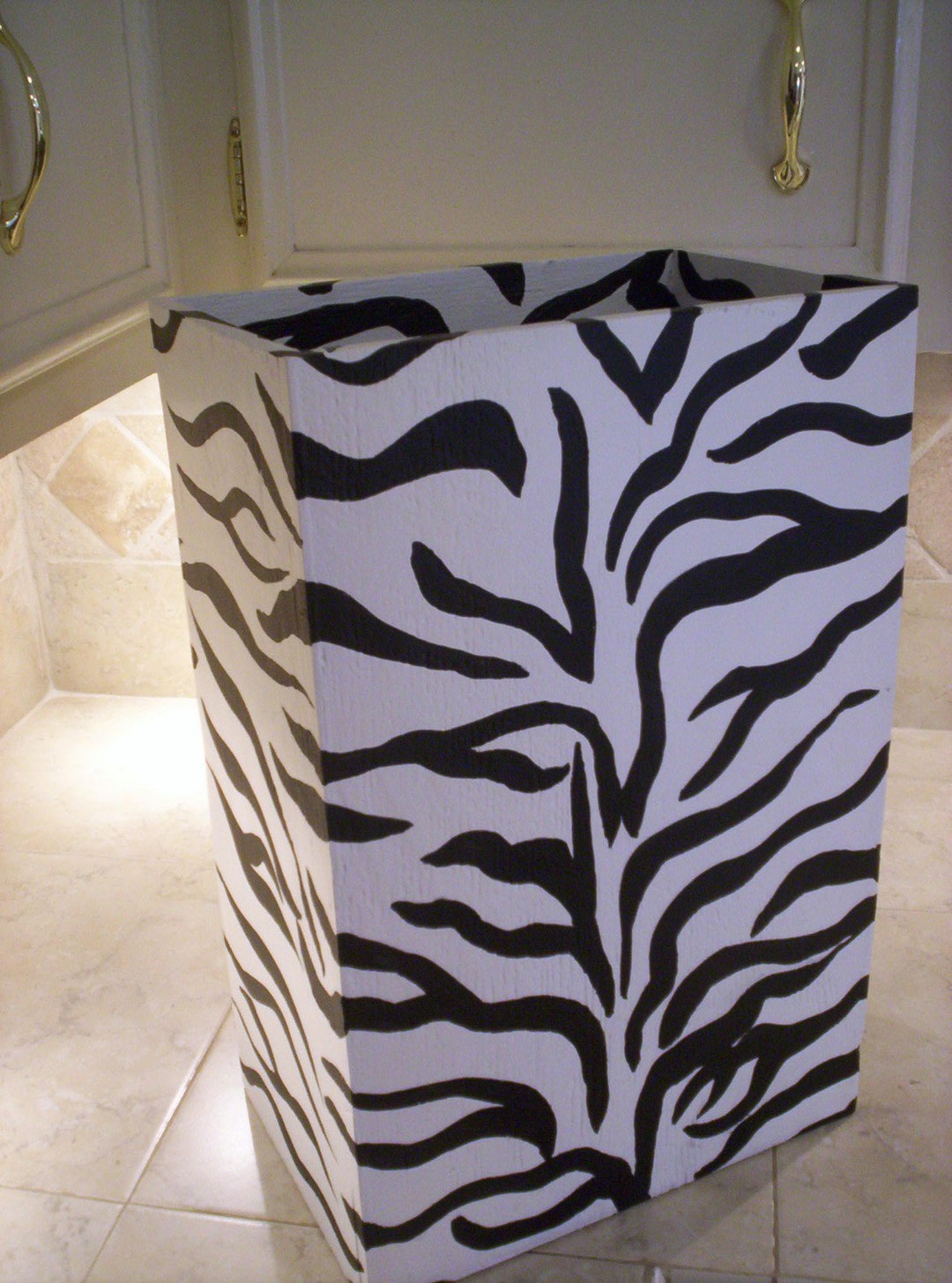 Zebra Stripped Storage Box Hand Built and Painted in a Realistic Stripe ...