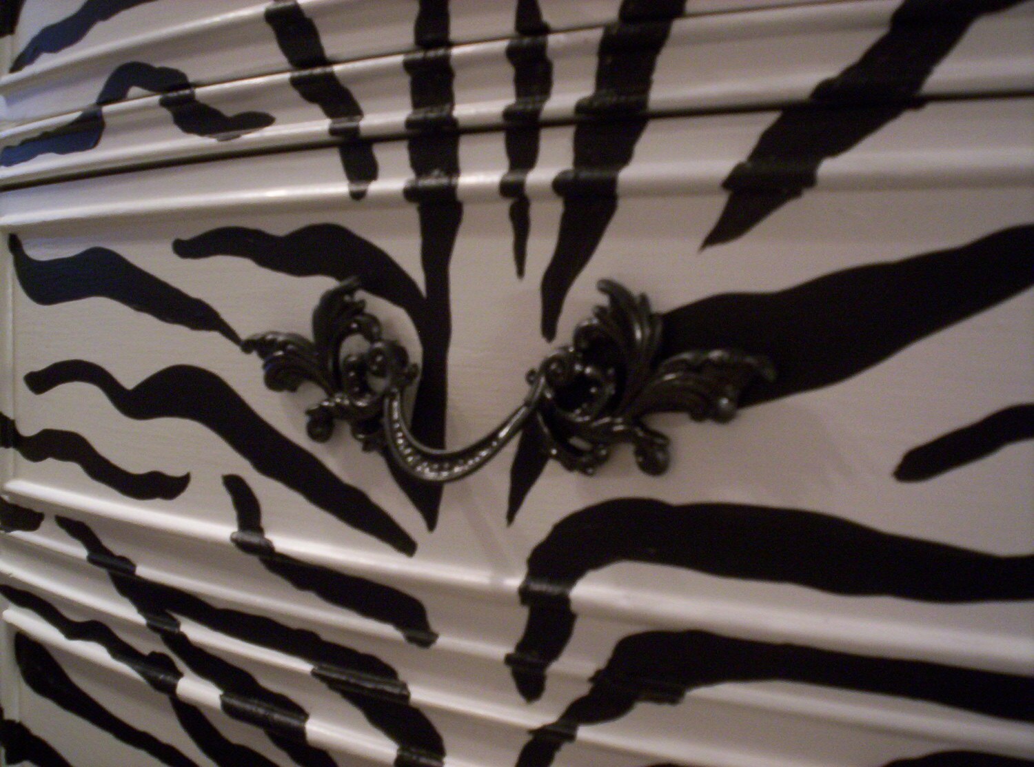 Zebra Print Handpainted French Provincial Night Stand - Etsy
