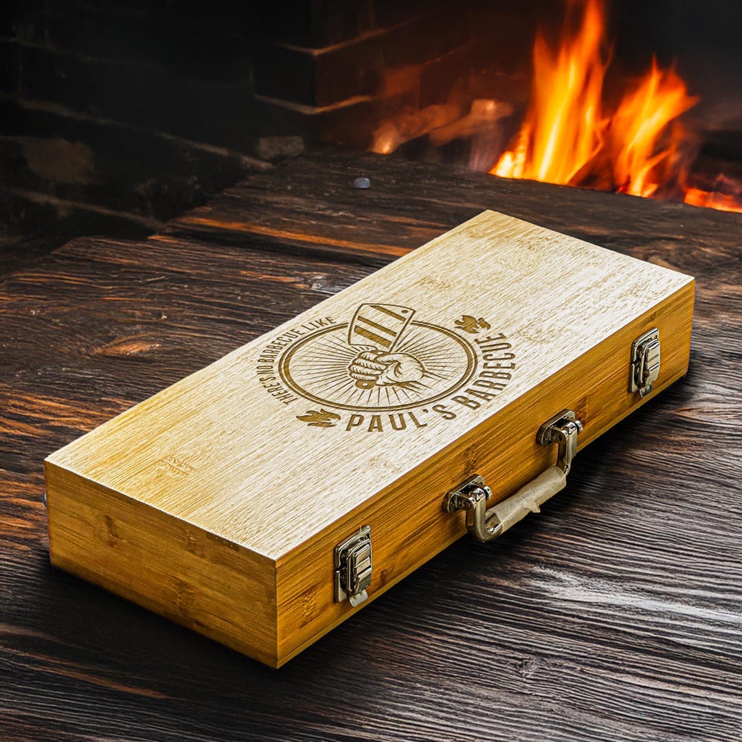 Engraved BBQ Set, BBQ Gift, Grilling Tools, Grill Set, Custom BBQ Set ...