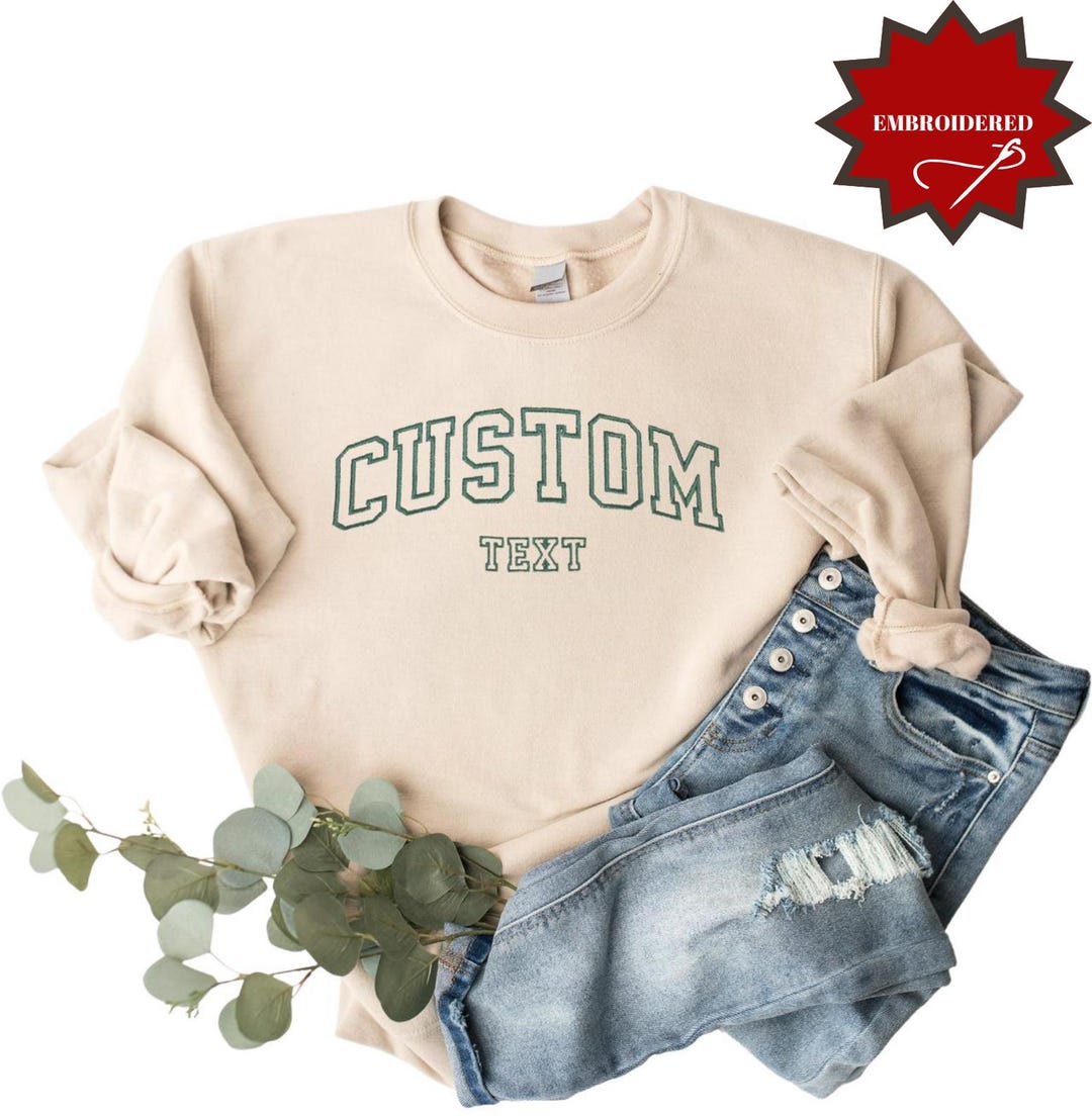 Custom Embroidered Sweatshirt, Comfort Colors Crewneck, Personalized ...