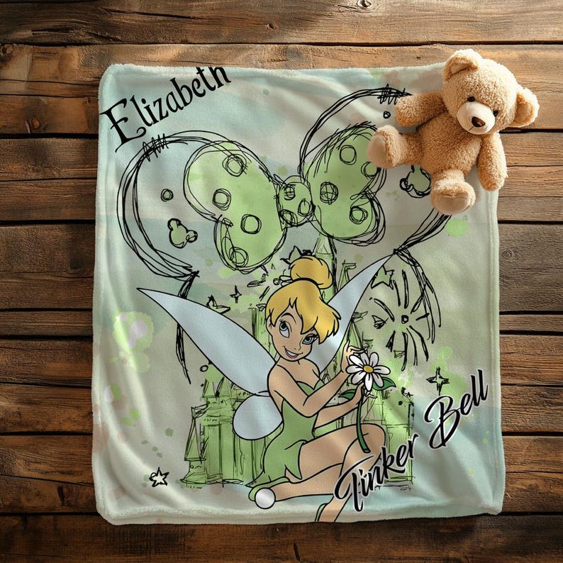 Personalized Disney Tinker Bell Blanket, Magic Kingdom Blanket ...