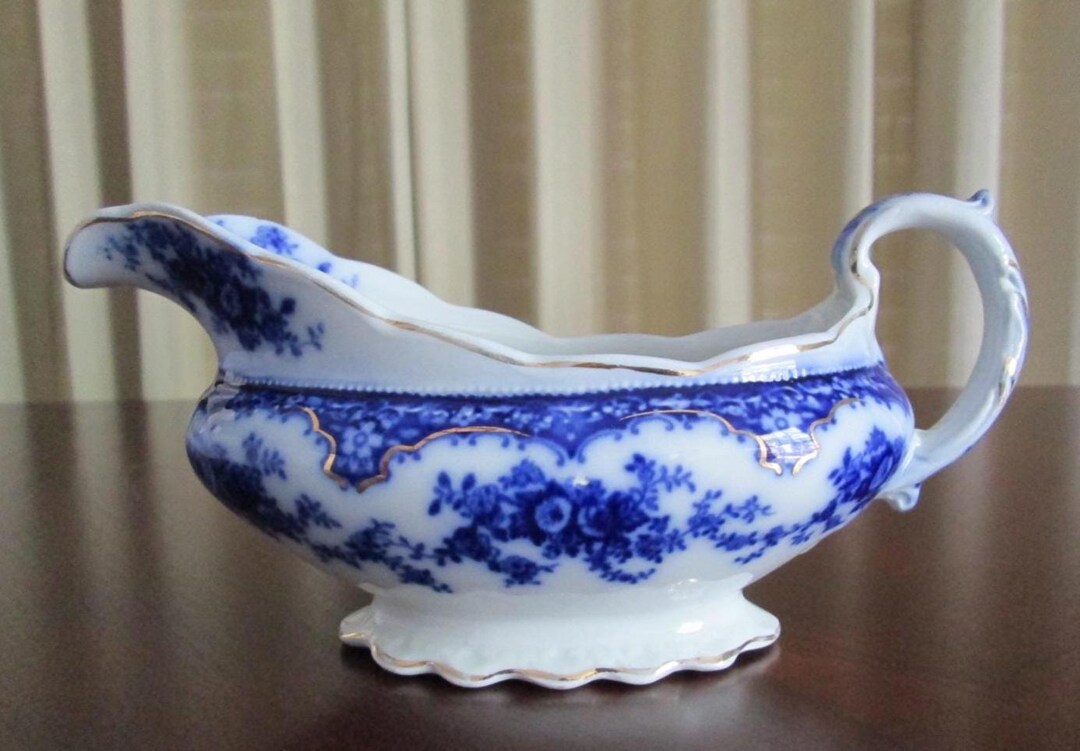 Flow Blue Gravy Boat, Grindley, Florida Sauce Boat C 1900 - Etsy