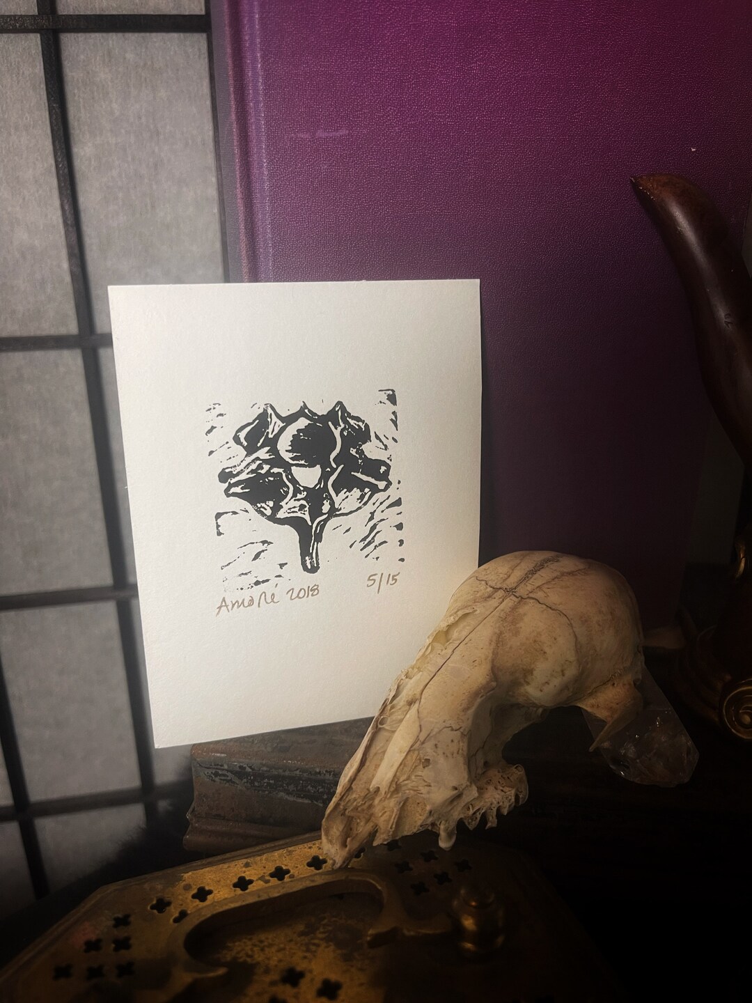 Python Vertebrae Mini Block Print - Etsy