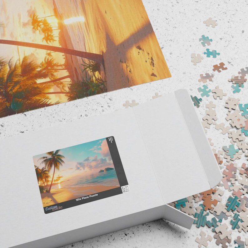 Tropical Beach Sunset Puzzle | Relaxing Ocean View Jigsaw With Palm ...