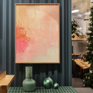 Soft Blush Abstract Wall Art | Modern Pastel Pink and Beige Digital ...
