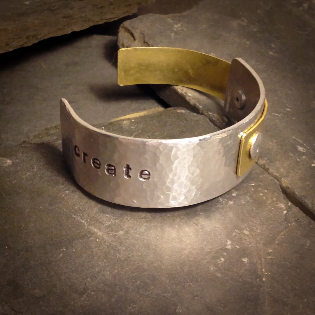 Create -- Brass and Aluminum, Asymmetric Cuff Bracelet - Etsy