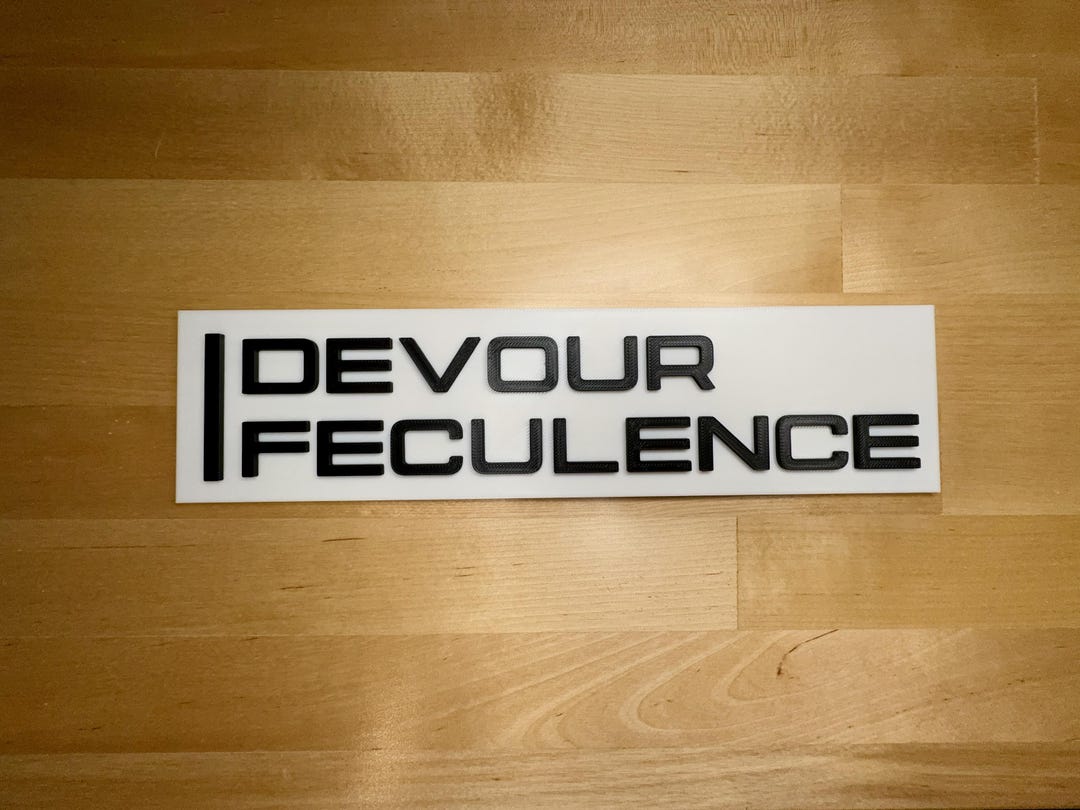 Large Devour Feculence Lumon Severance Wall, Desk, or Door Sign (10x2.5 ...