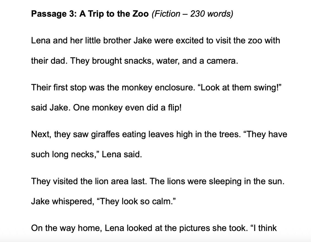 3rd Grade Fluency Passages and Questions - Etsy