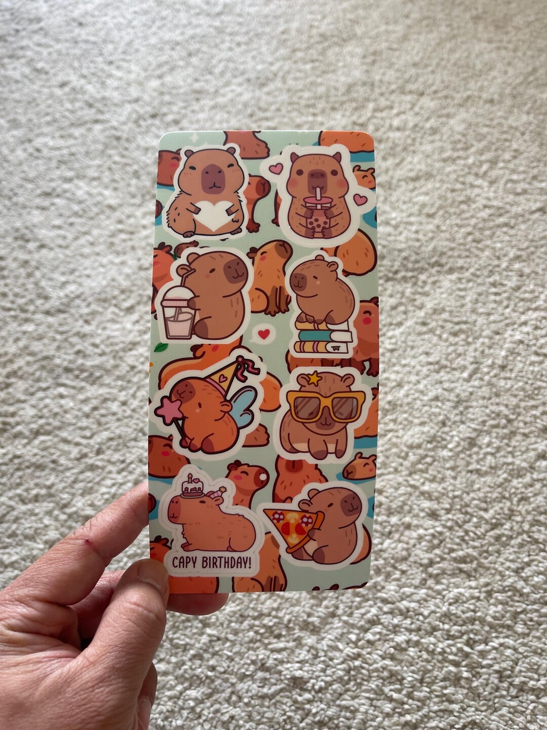 Capybara Sticker Sheet, Birthday Party Giveaway,baby Shower, Gender ...