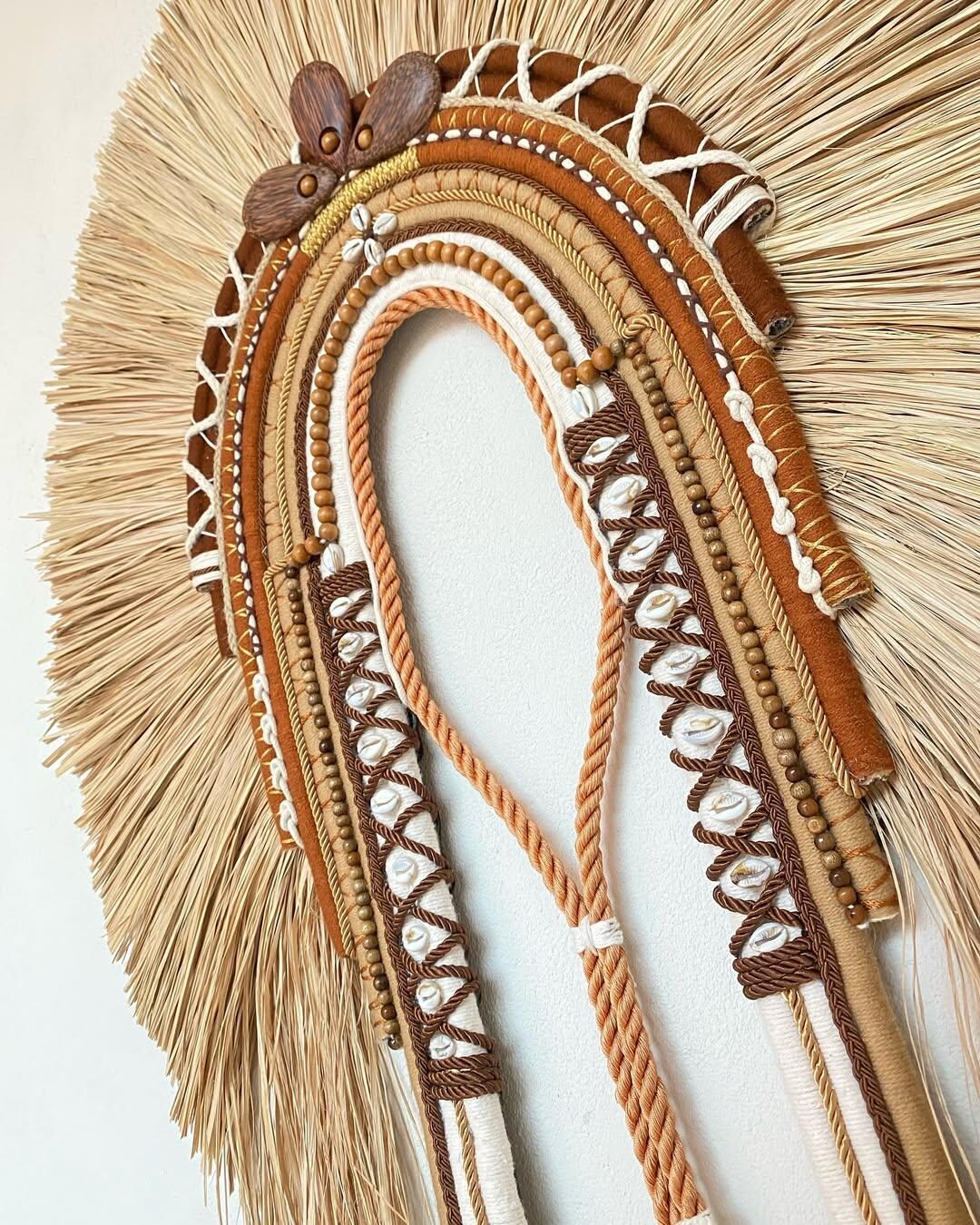 Indigenous Textile Headdress, Boho Wall Tapestry, Brazilian Indigenous ...