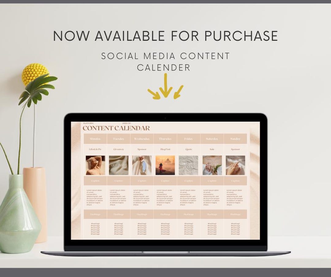 Weekly Social Media Content Calendar | Digital Template for Creators ...