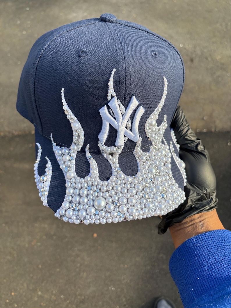 New York Yankees Snapback Flame Pearls - Etsy