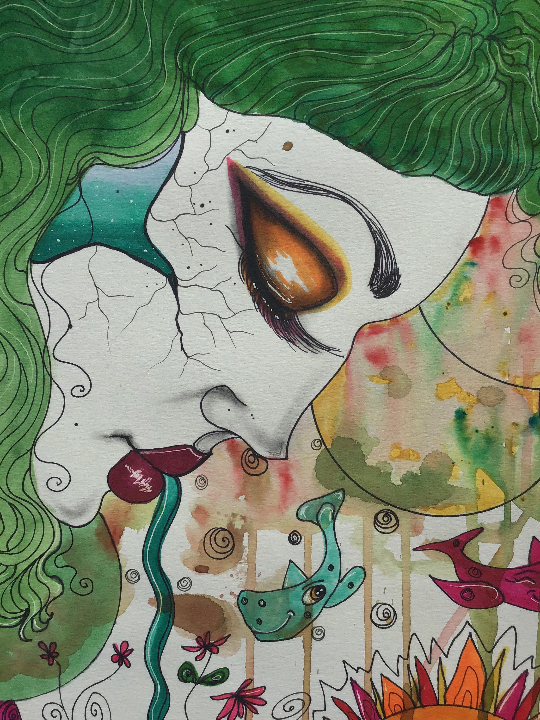 Face Your Imperfections - Original Drawing/painting - Etsy UK