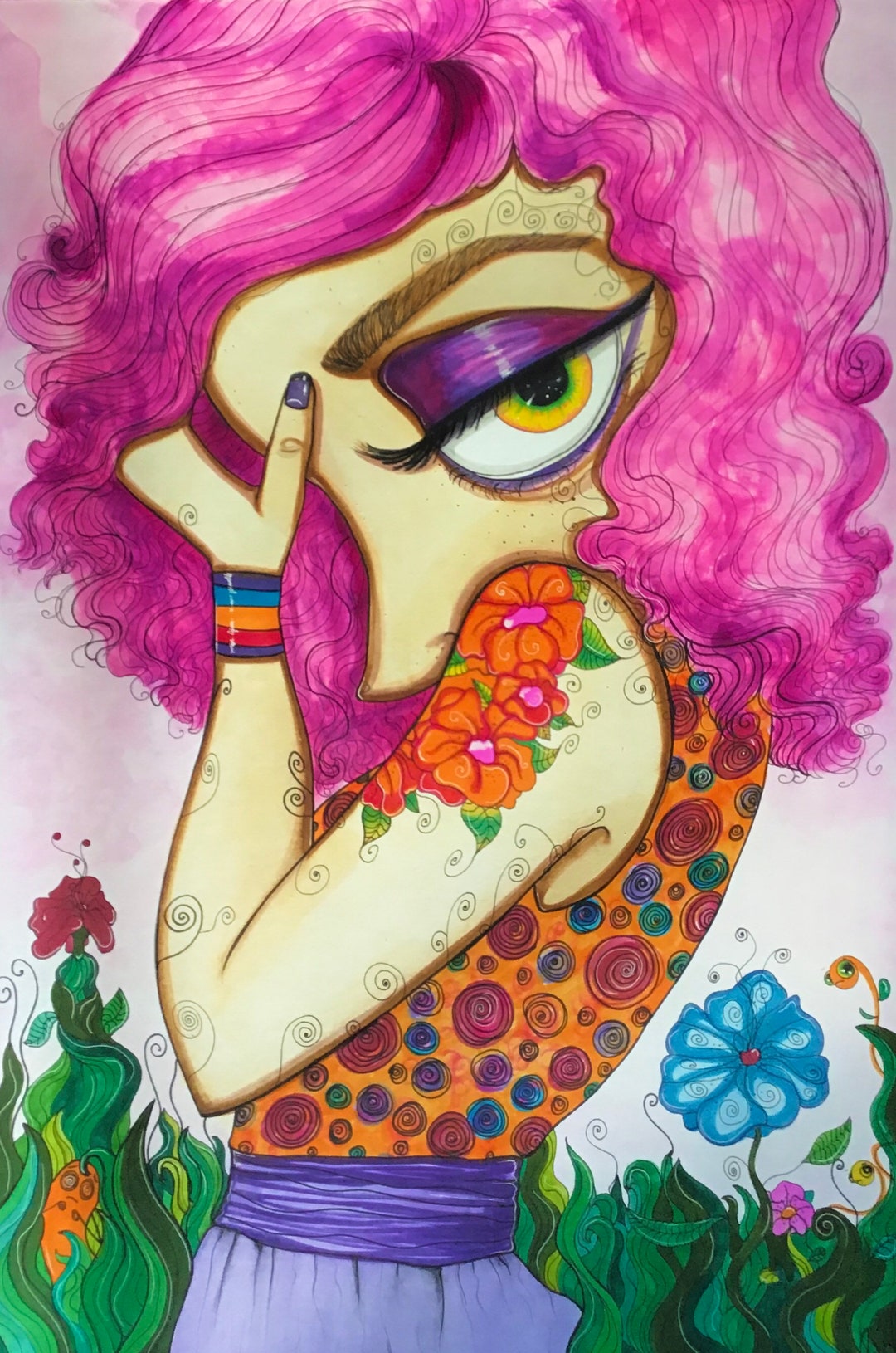 Garden of Introspection - Original Large Drawing/painting - Etsy