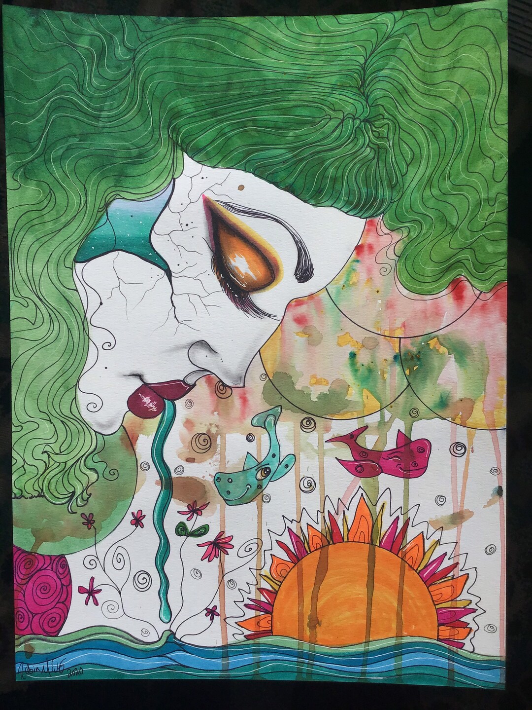 Face Your Imperfections - Original Drawing/painting - Etsy