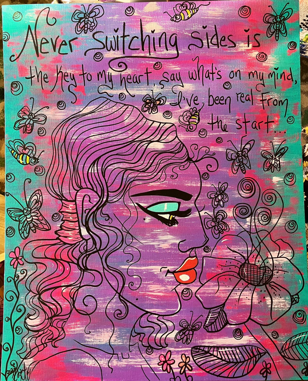 Never Switching Sides - Original Painting on Canvas Board - Etsy