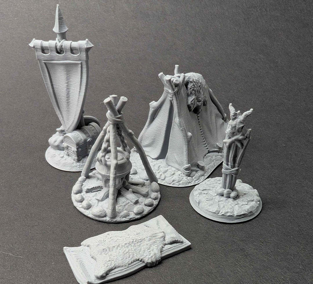 Camping Miniature Terrain Pack (28mm or 1:64 Scale) - Etsy