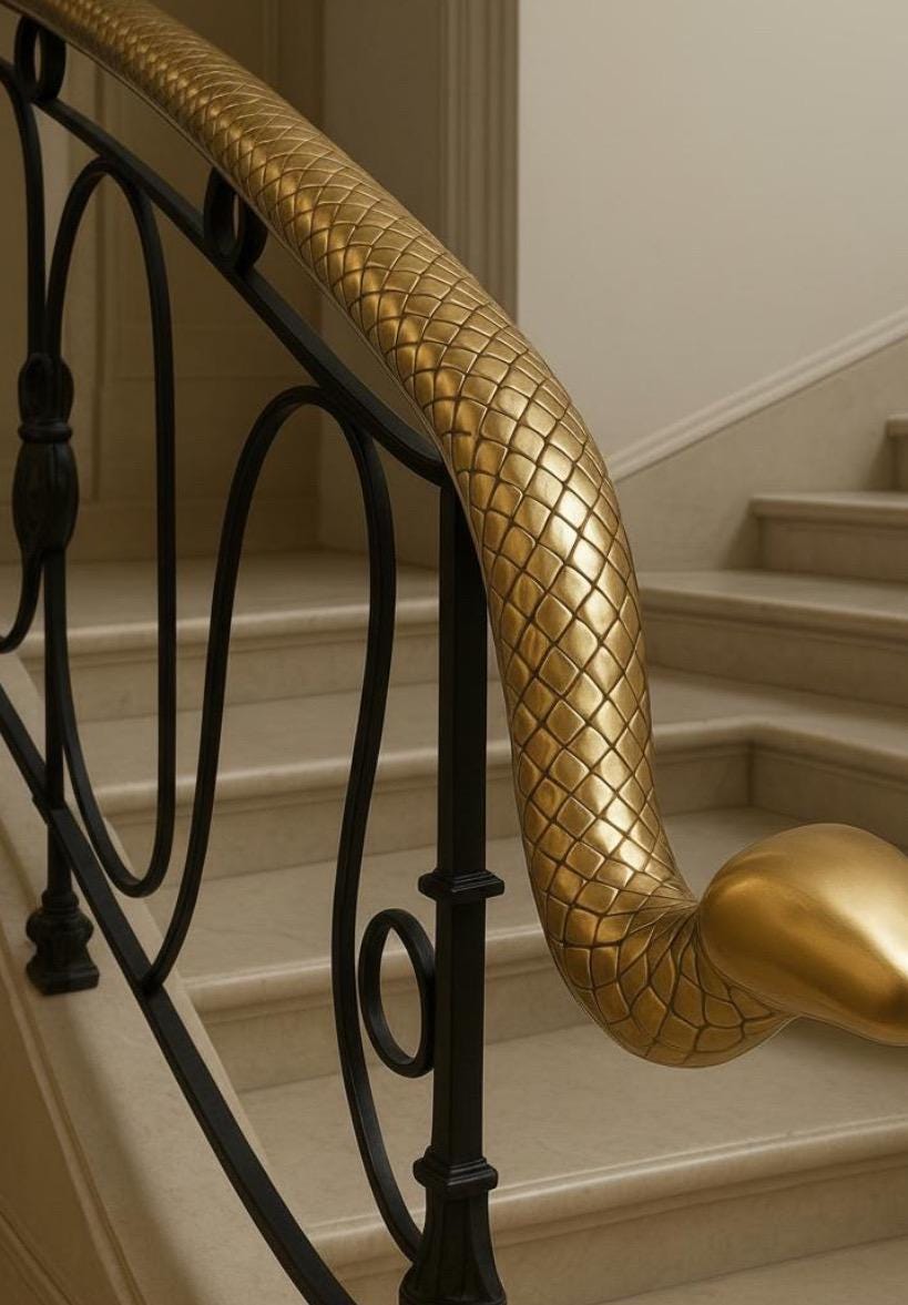 Brass Snake Handrail: Handmade Serpent Stair Railing for Luxury ...